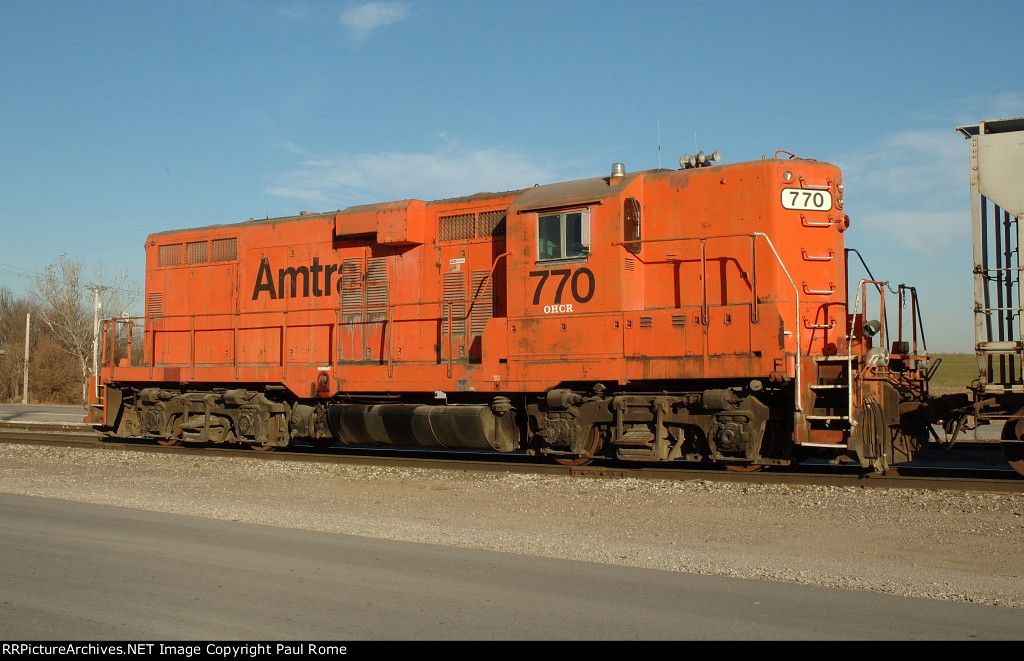 AMTK 770, EMD GP9, ex Amtrak, ex CNW, working the Cargill Plant